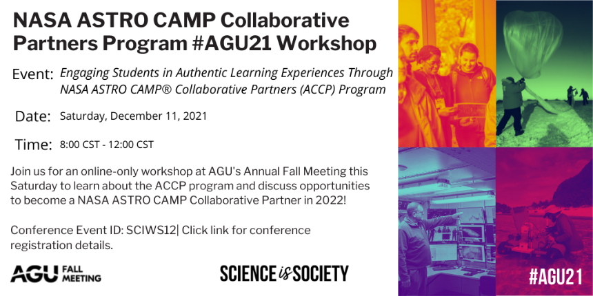 Attending the #AGU21 Fall Meeting this year? NASA’s ASTRO CAMP ...