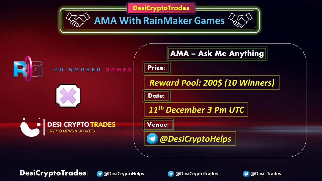 DCT Capital on Twitter: "Announcing 📢 AMA with #RainmakerGames 🀄️AMA🕑: Sat 11th Dec 3 PM UTC 🀄 ...