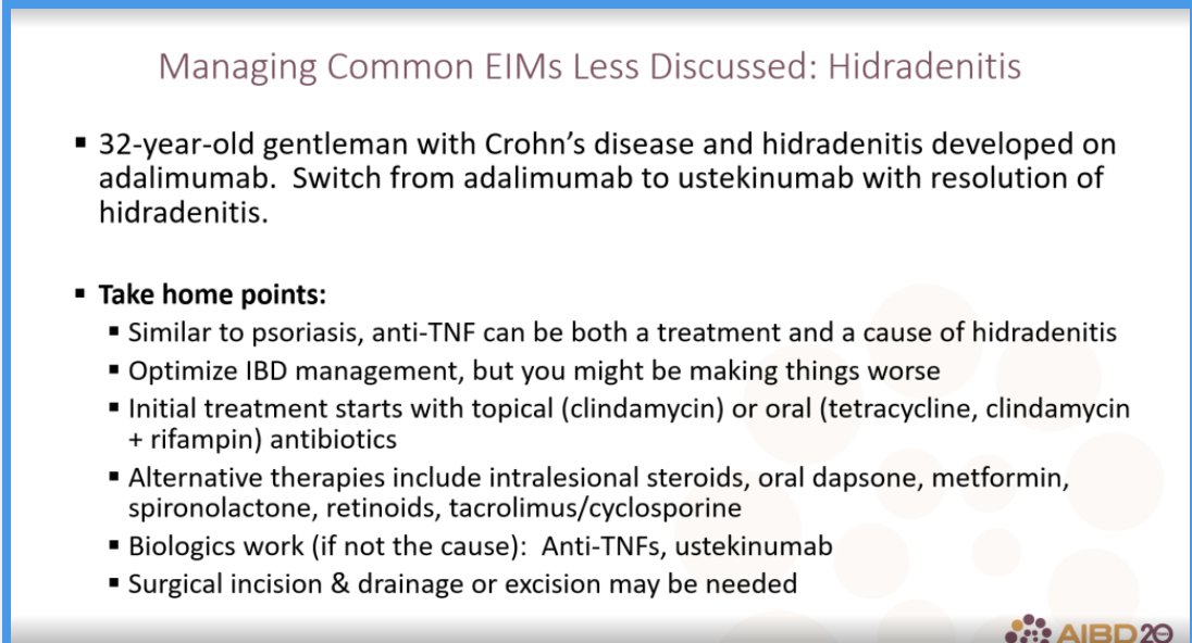 Less commonly discussed EIMs in #IBD with @IBD_FloMD, @IBD_Houston ...