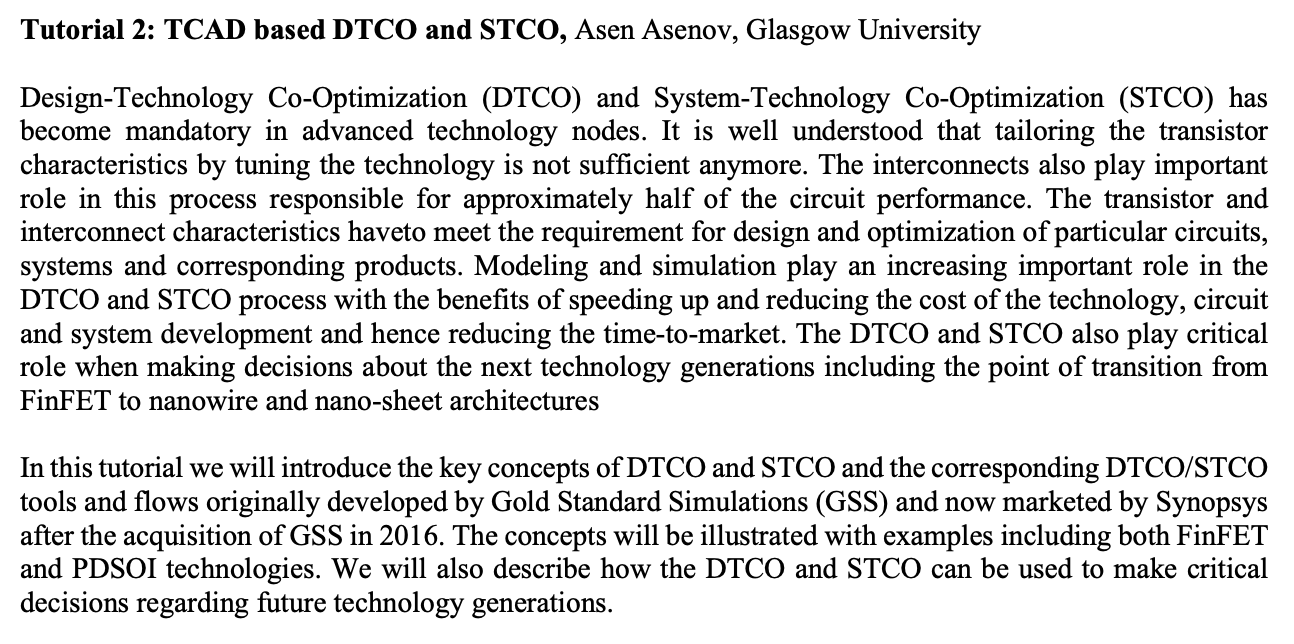 ieee iedm on Twitter: "#IEDM21 Tutorial 2: "TCAD based DTCO & STCO," Asen Asenov, @UofGlasgow on ...