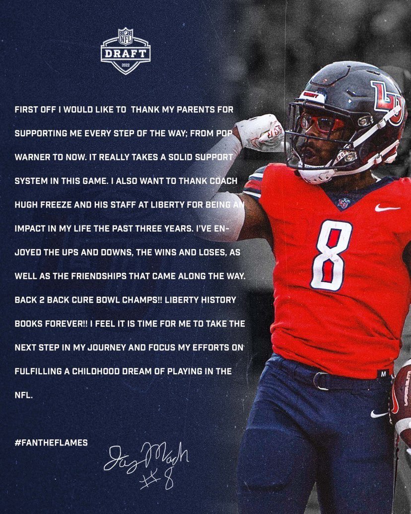 Liberty RB Jay Mack has declared for the NFL Draft : r/CFB