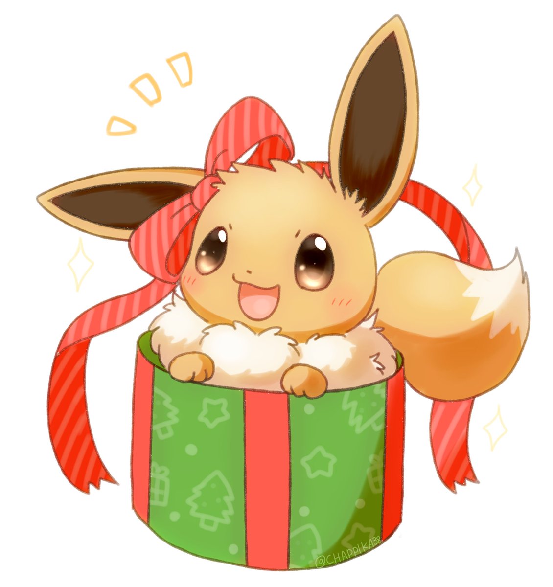 イーブイ 「プレゼントだと思った 残念僕でした~~~ 」チャッピー🦊🐾のイラスト