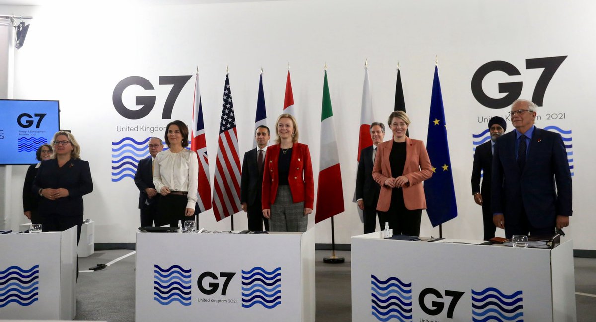 "Working sessions at @G7 this morning with @JuttaUrpilainen our ...