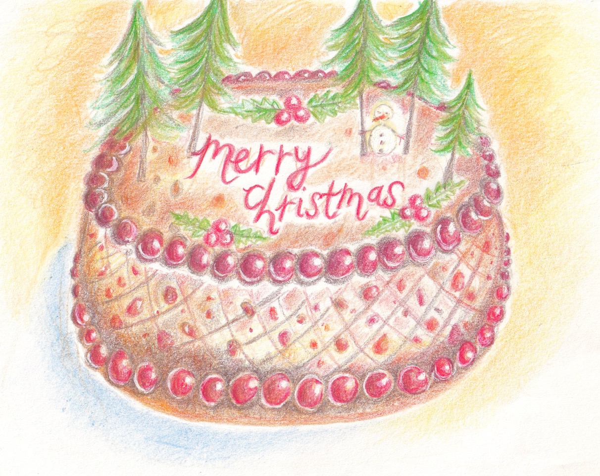 Birthday Cake Pencil Drawing