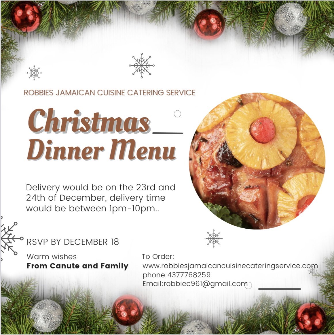 Jamaican Christmas Dinner