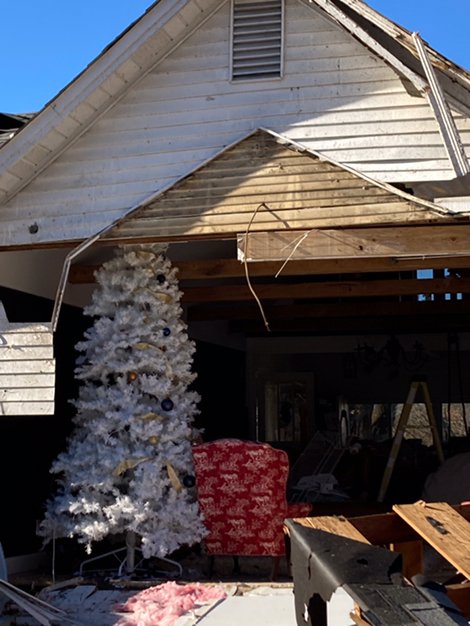 Tornadoes Piking Up Christmas Trees