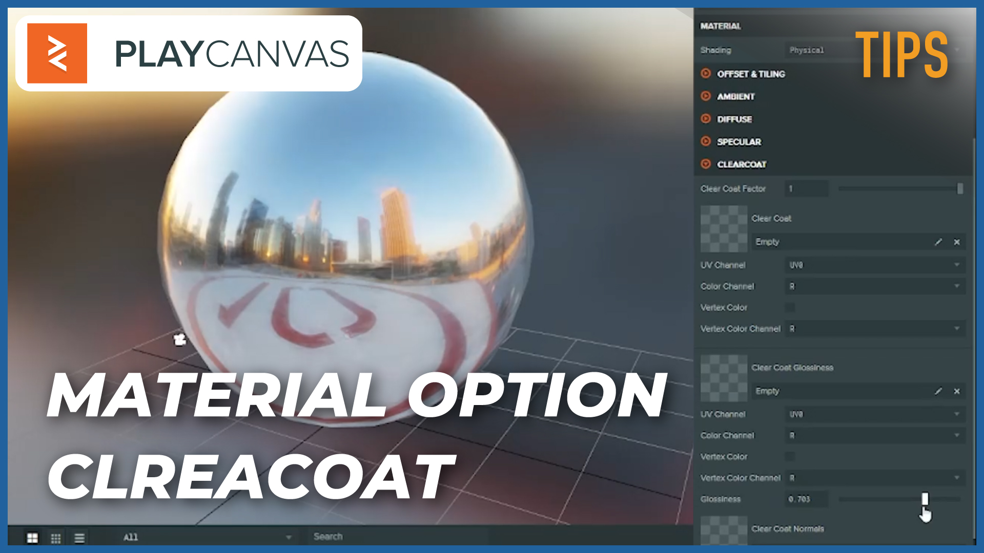 PlayCanvas運営事務局 on Twitter: "[Tips] MaterialにCLEARCOATが実装！ PlayCanvas EditorのMaterial設定の項目から ...