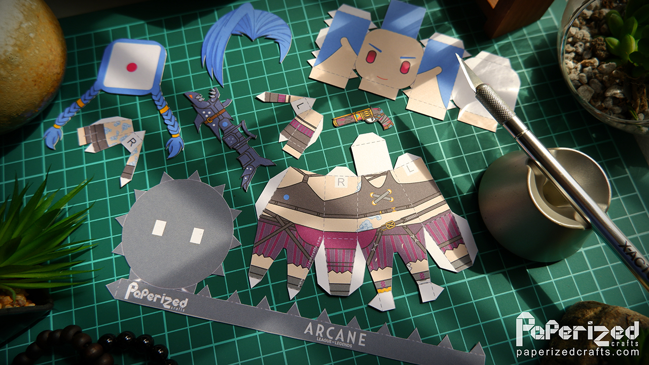 Paperized Crafts: Arcane: Jinx Papercraft League Of, 49% OFF