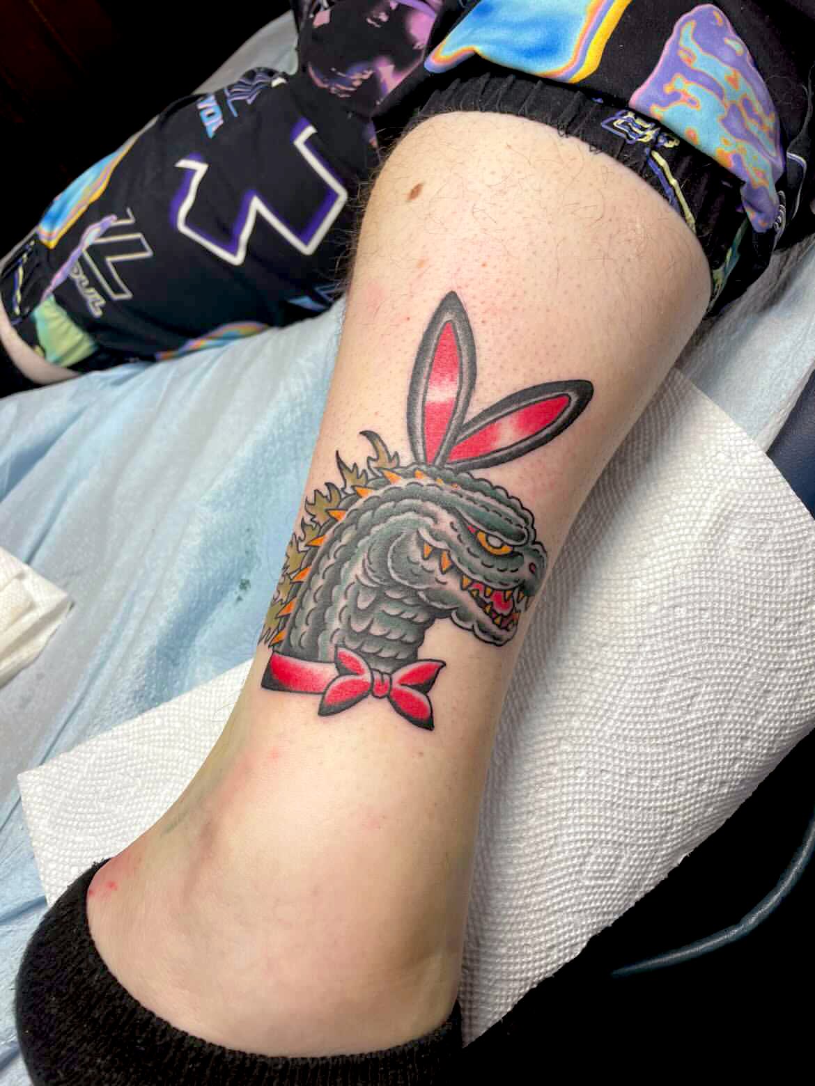 American Traditional Rabbit Tattoo