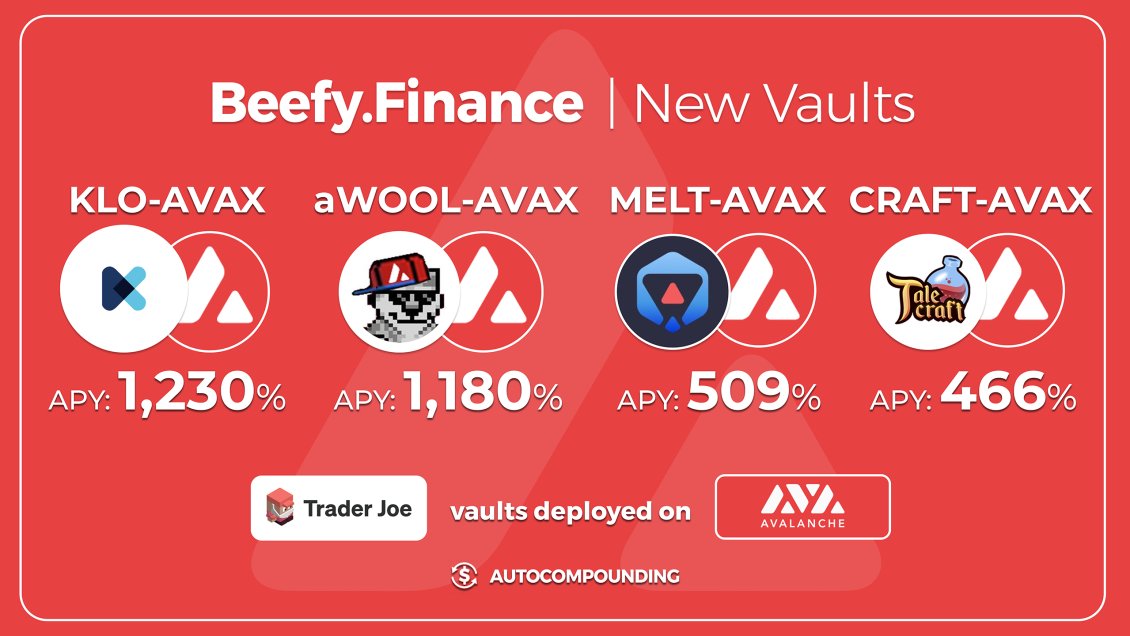 Beefy on Twitter: "Yeah, 4 #Avax pairs sounds good right about now. @GetKalao 🔺 $KLO - $AVAX LP ...