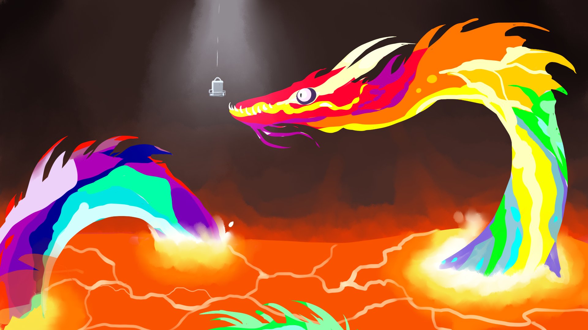 Big Rainbow Dragon Background Wallpaper