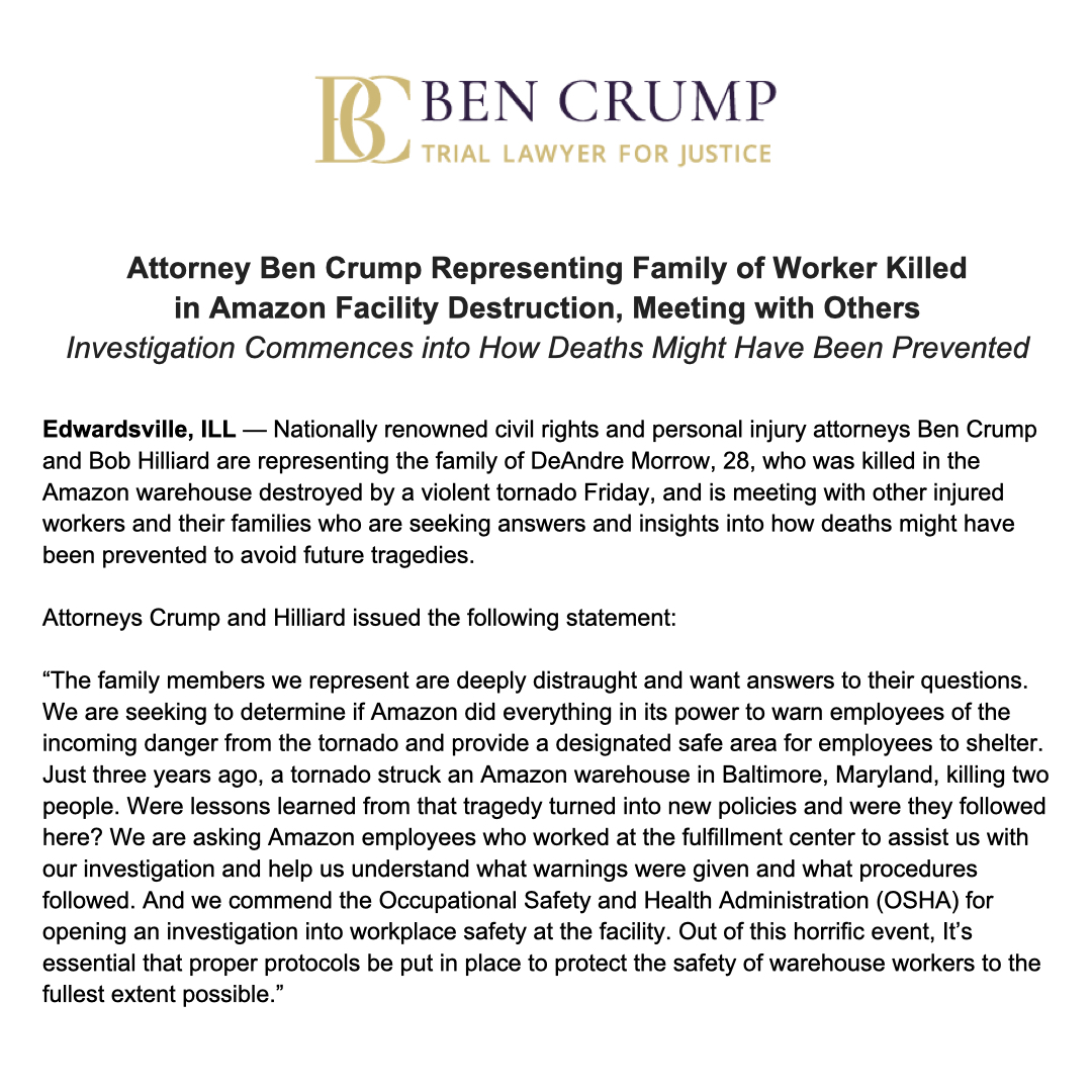 Ben Crump Law Pllc On Twitter News Alert Attorneycrump And Bob
