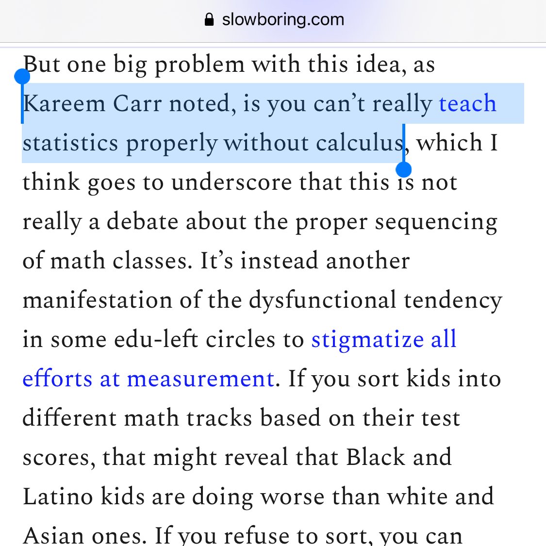 My thoughts on calculus vs statistics showed up in not one but *two* newsletters this week. Slow ...