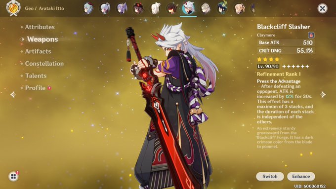 Genshin Impact: Best Itto build with 4-star weapon