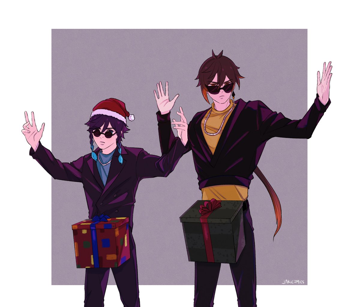 「a gift in a box #zhongven #venti #zhongl」|jakiのイラスト