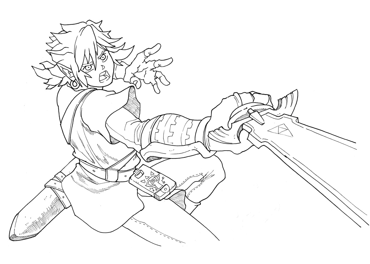 Link Coloring Pages Breath Of The Wild Exploring The Wild Side Of Link