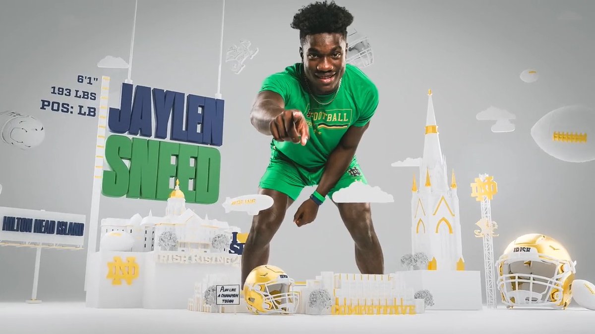 2022 5* LB Jaylen Sneed signs with Notre Dame : r/CFB