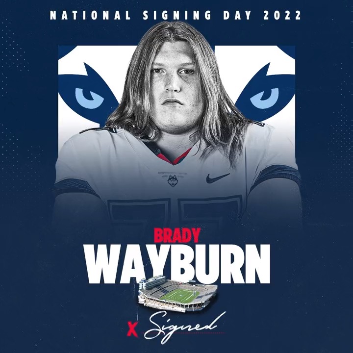 2022 3* OT Brady Wayburn signs with Connecticut : r/CFB