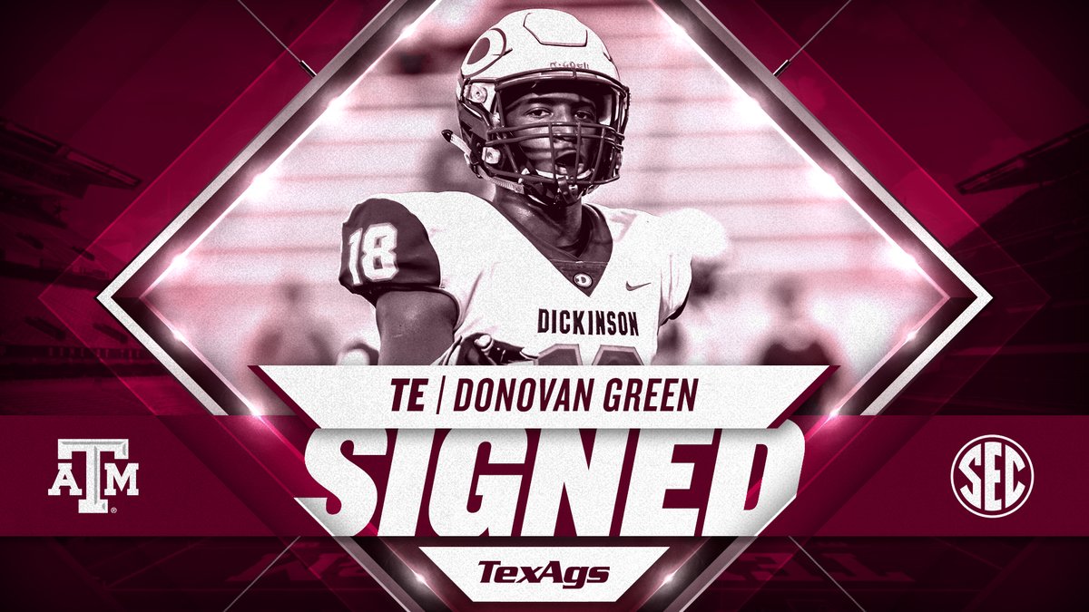 2022 4* TE Donovan Green signs with Texas A&M : r/CFB