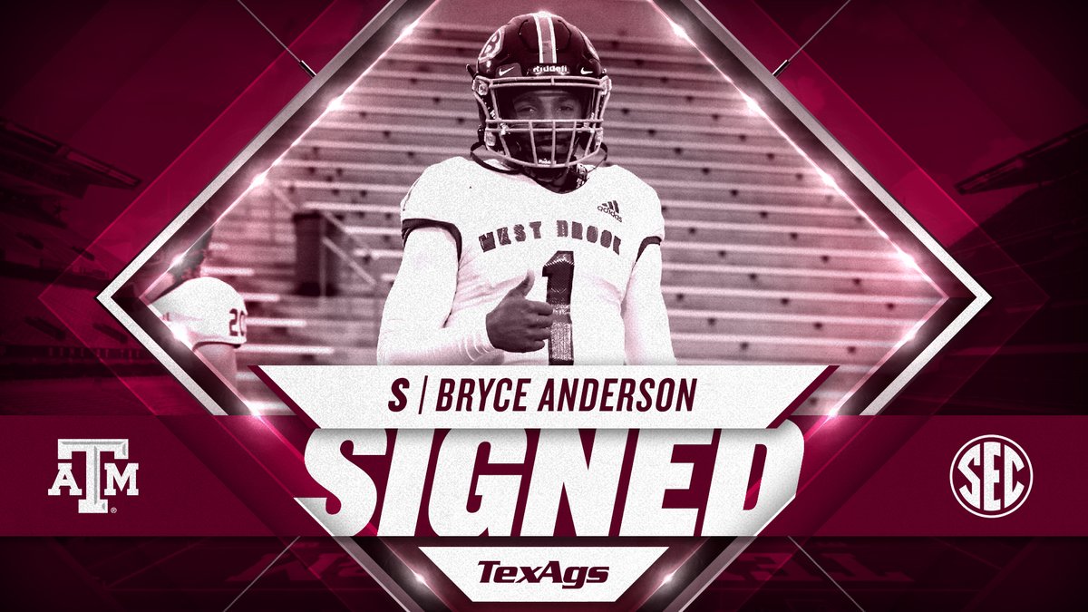 2022 4* S Bryce Anderson signs with Texas A&M : r/CFB