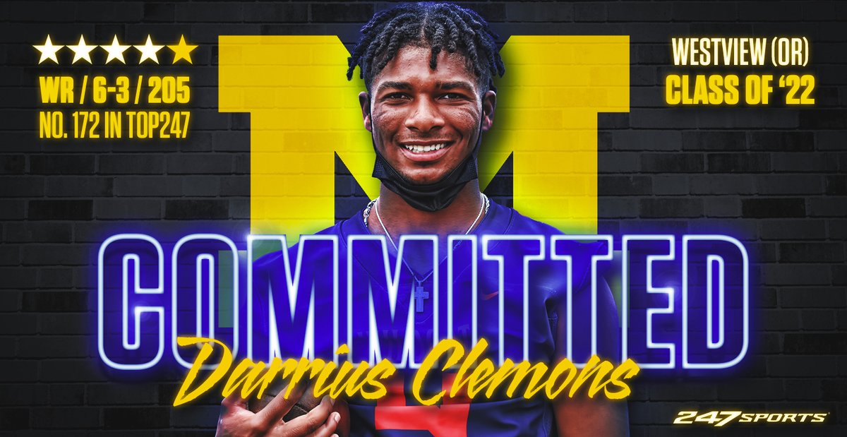 2022 4* WR Darrius Clemons commits to Michigan : r/CFB