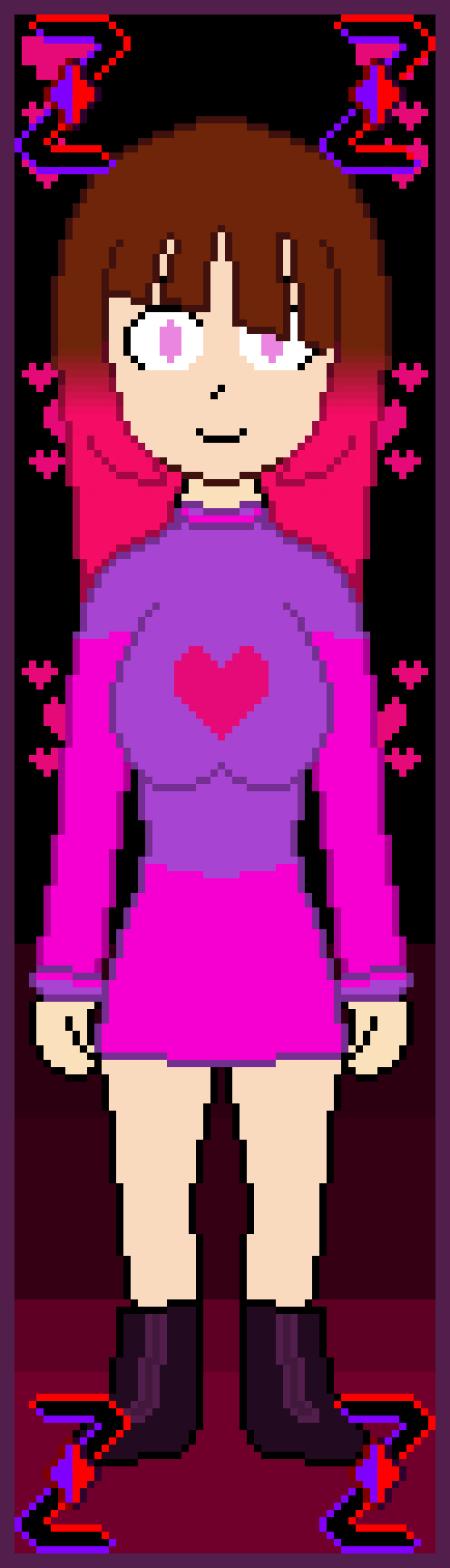 Zixy ♦️ on Twitter: "@TheBluAnon versions of Frisk, Chara, Betty, and Monocore, remade. Everyone ...