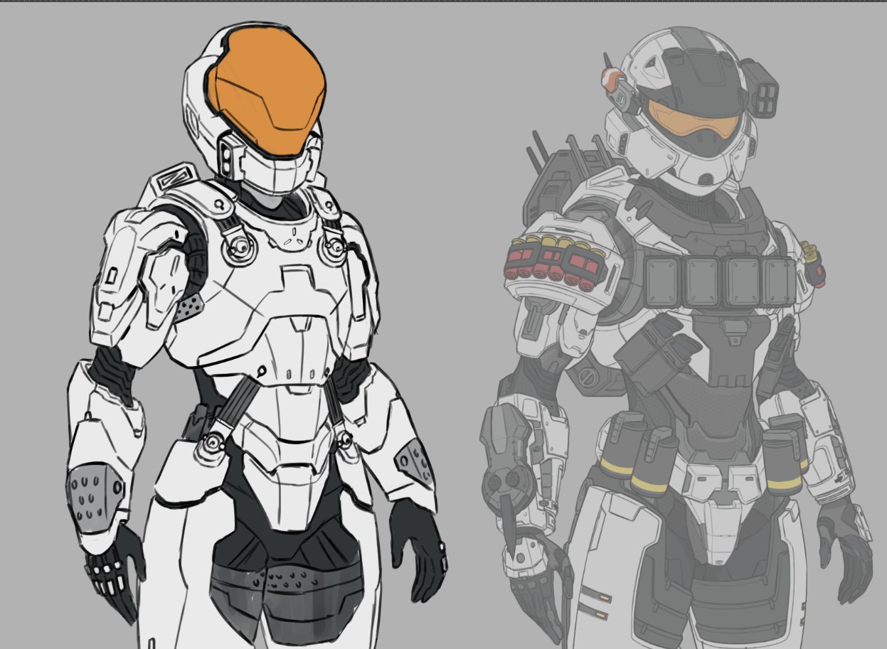 Halo 4 Spartan Armor Drawing