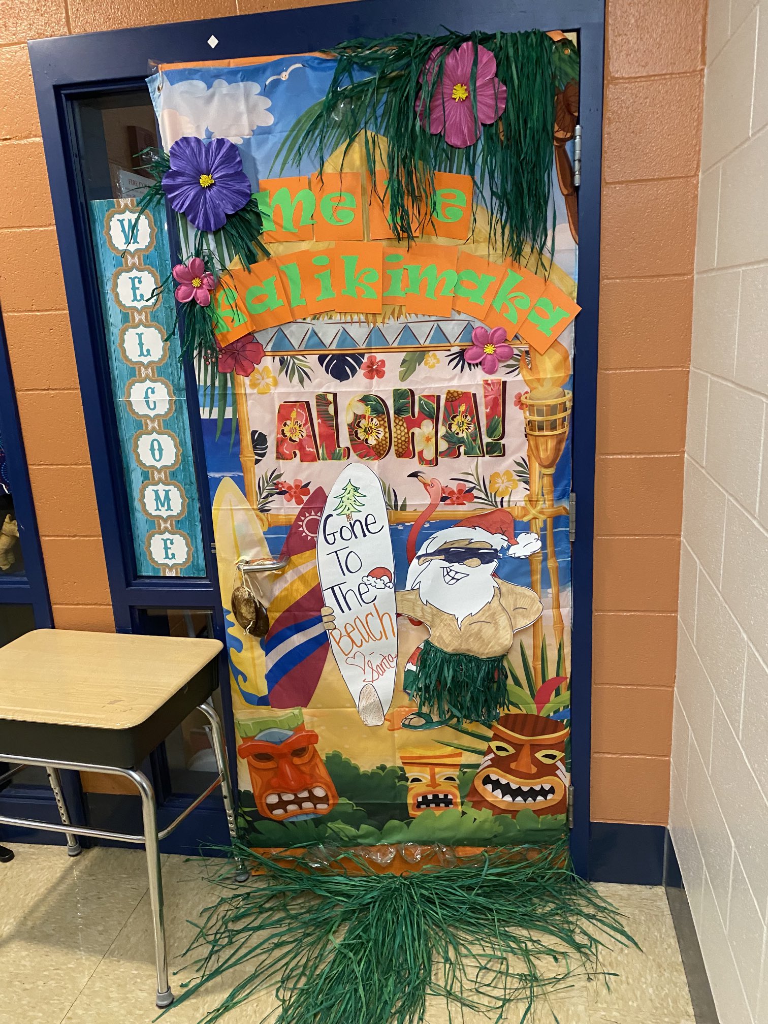 Beach Themed Classroom Door