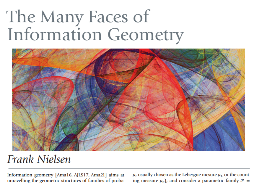 Frank Nielsen on Twitter: ""The Many Faces of Information Geometry": Gentle short introduction ...