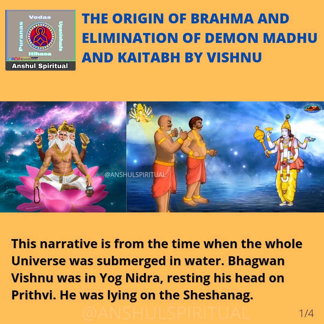 THE ORIGIN OF BRAHMA AND ELIMINATION OF DEMON MADHU AND KAITABH BY ...