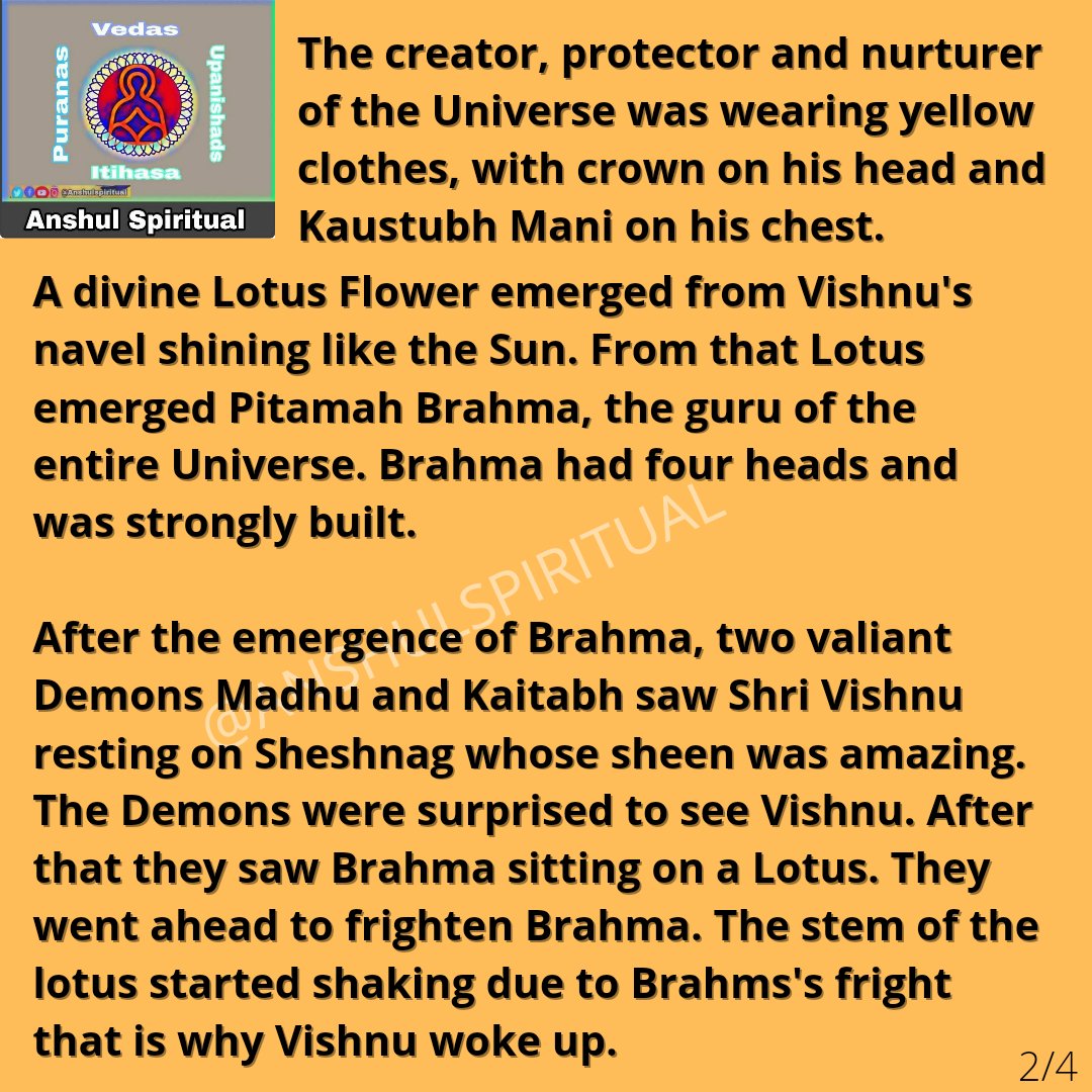 THE ORIGIN OF BRAHMA AND ELIMINATION OF DEMON MADHU AND KAITABH BY ...
