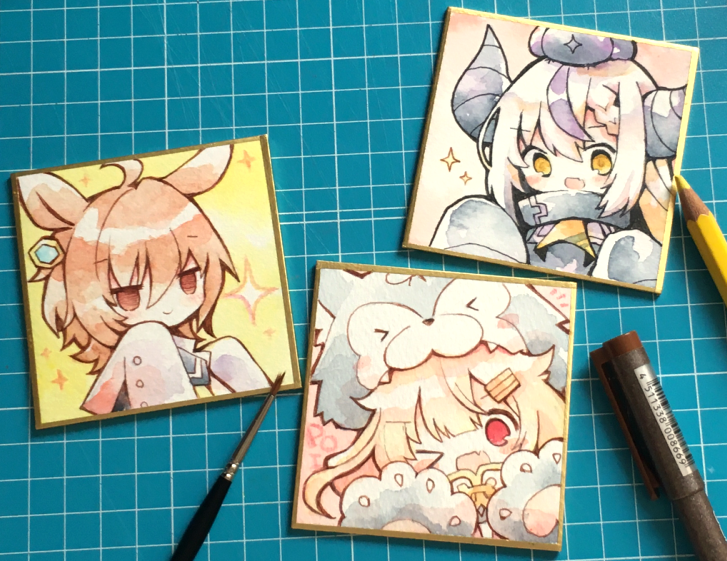 アグネスタキオン「アグネスタキオン、ラプラス・ダークネス、ハロウィン夕立。豆色紙だいたい塗れました」犬飼/さかなのマーチ 【COMITIA151 東3『D24a』】の漫画