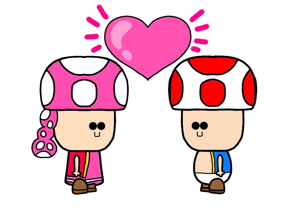 Toad And Toadette Kissing