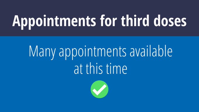 🚨NEW: Approximately 11,000 third dose appointments have been added ...