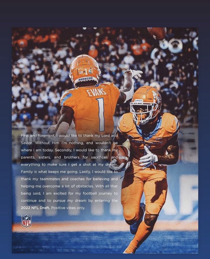 Boise State WR Octavius Evans has declared for the NFL Draft : r/CFB