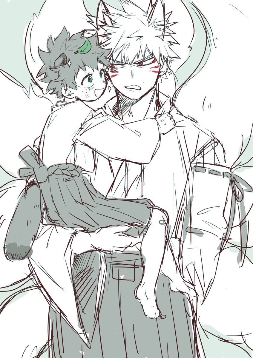 bakugou katsuki ,midoriya izuku animal ears multiple boys 2boys ...