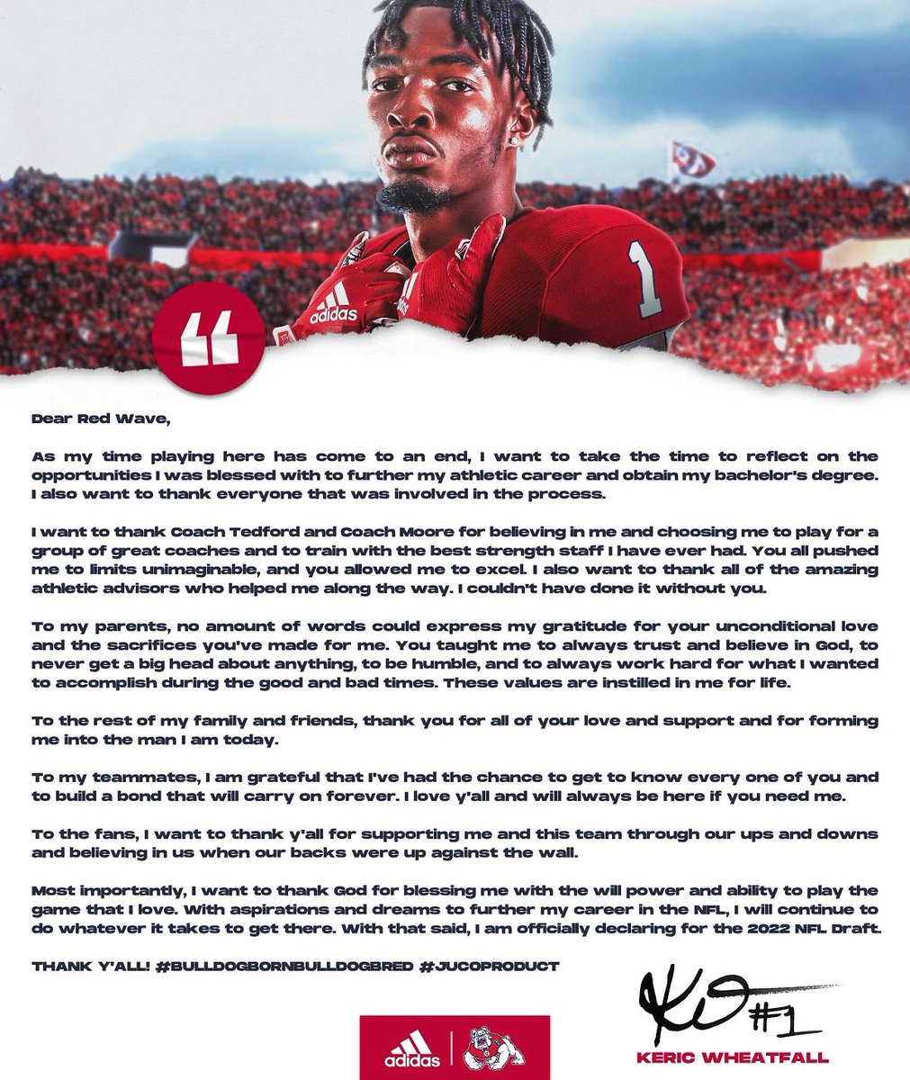 Fresno State WR Keric Wheatfall Has Declared For The NFL Draft CFB fresno-state-wr-keric-wheatfall-has-declared-for-the-nfl-draft-cfb