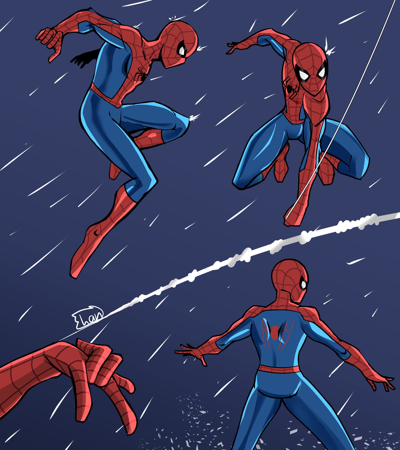 Blue And Red Spiderman
