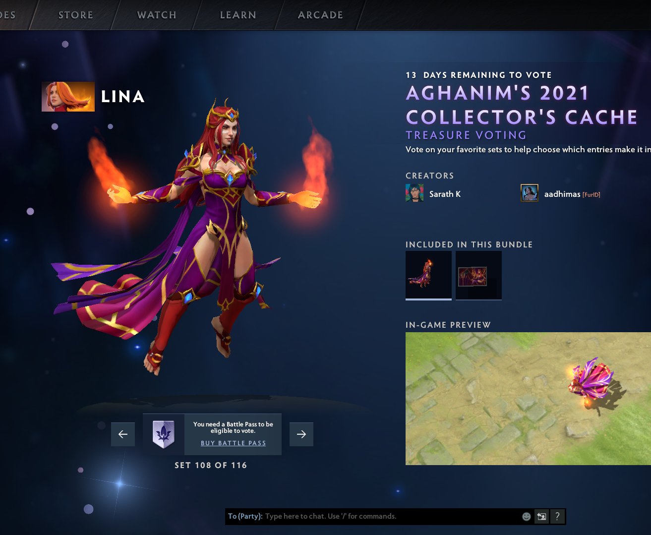 Dota 2 Lina Set