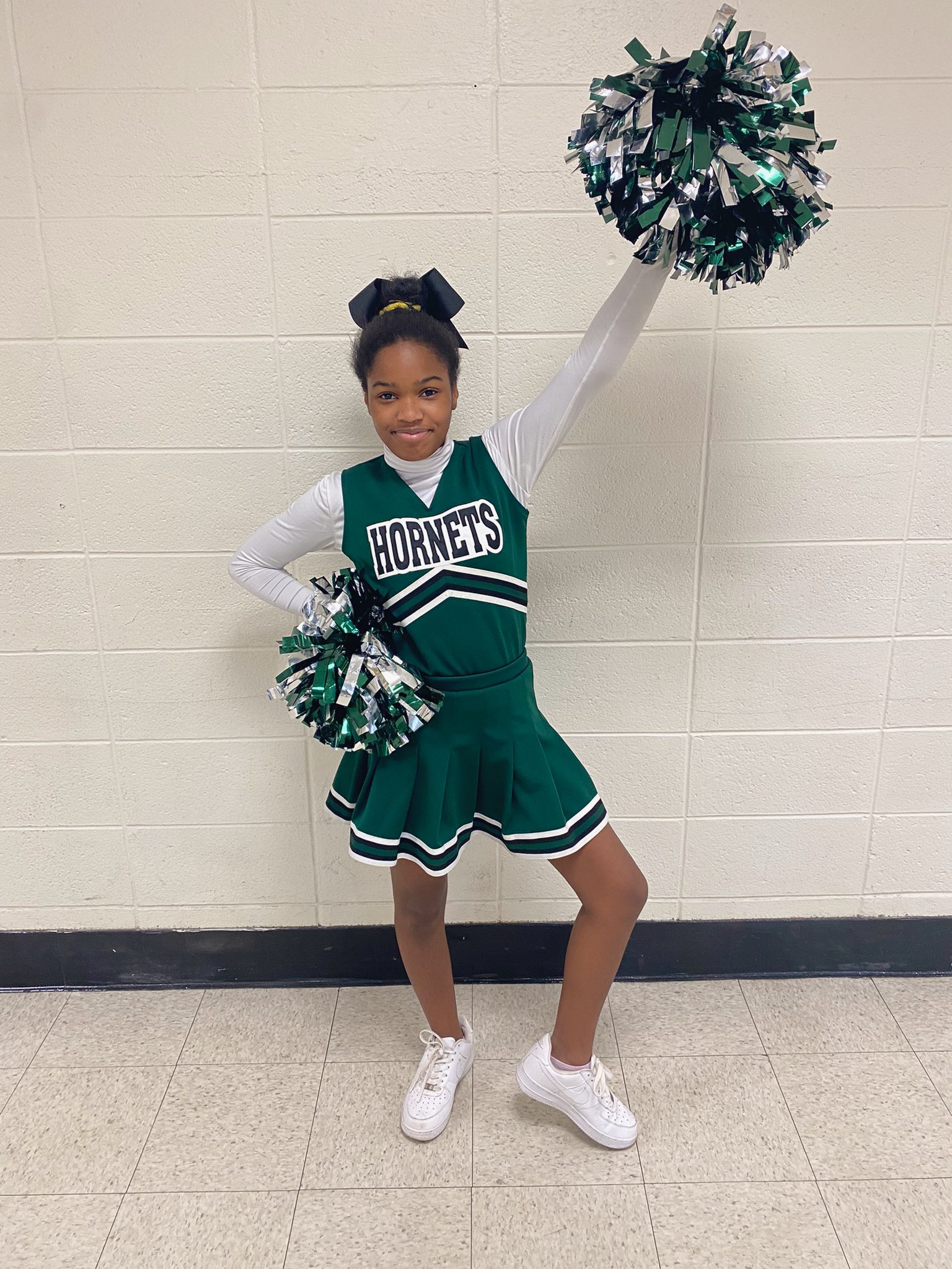 One Middle School Cheerleader
