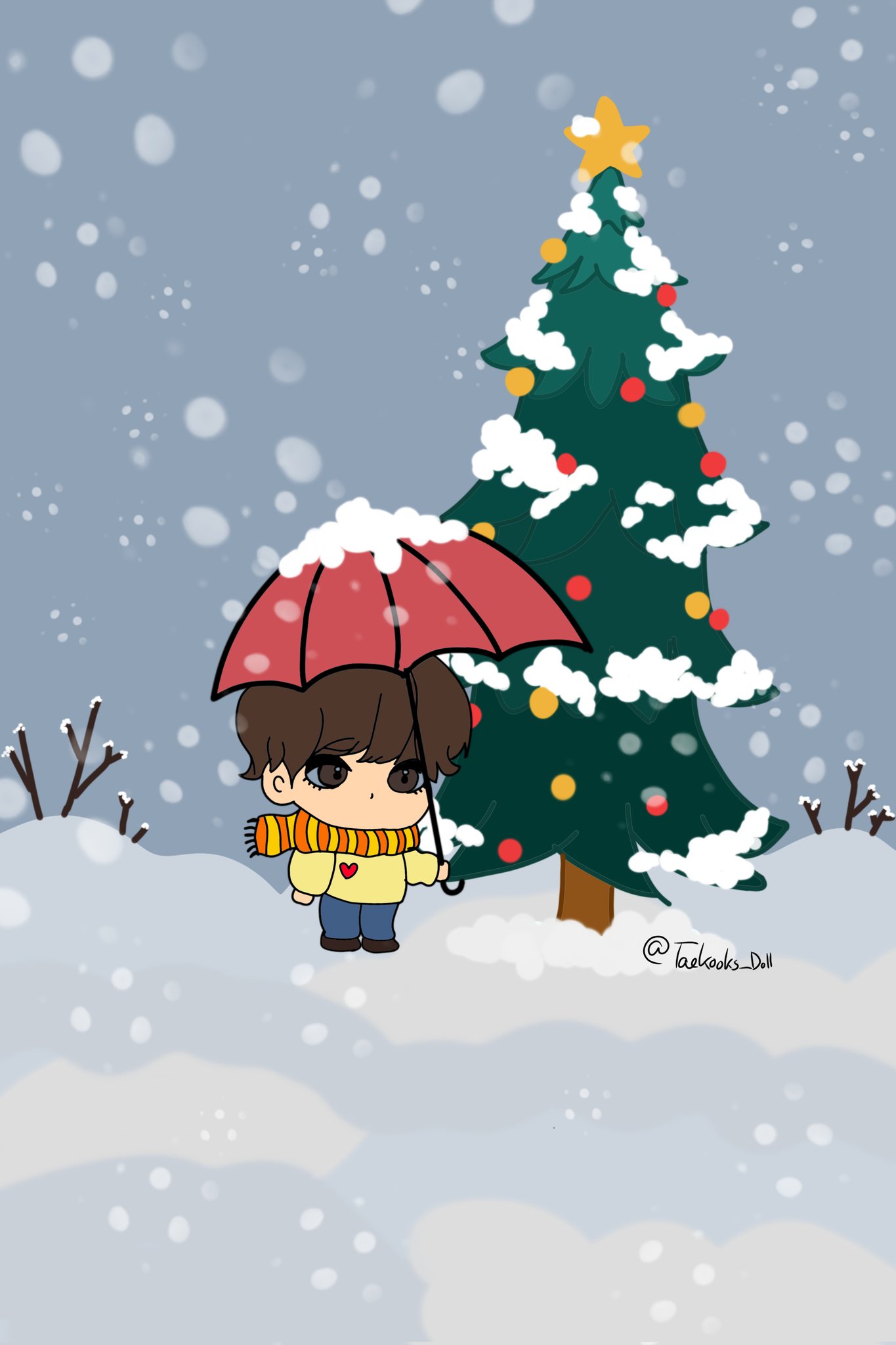 Christmas Tree Twitter Background