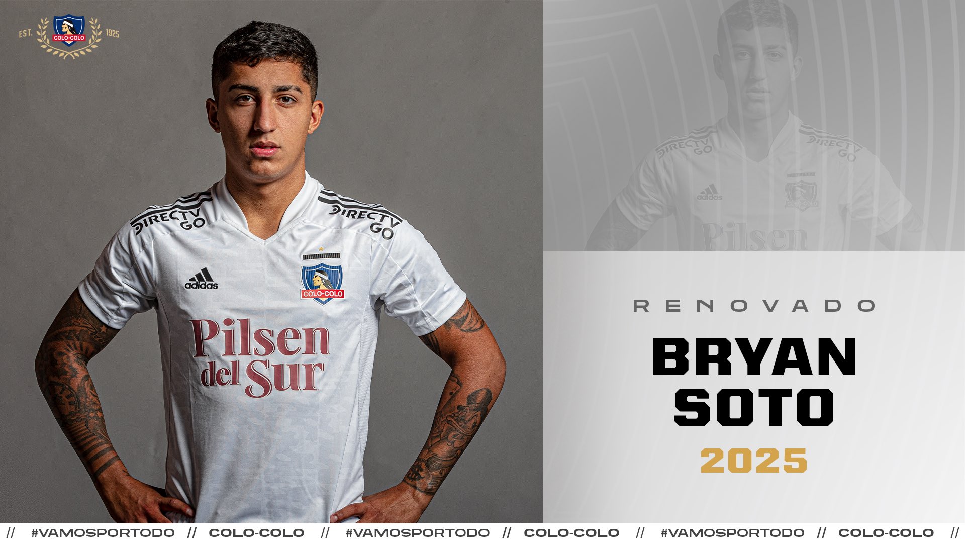 Colo-Colo on Twitter: "#Soto2025 🤟🏼⚪⚫ El volante y canterano Bryan Soto firmó su renovación con ...