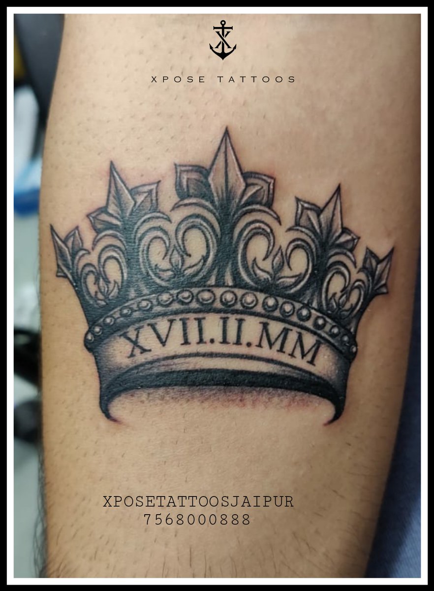 Crown Tattoos With Initials