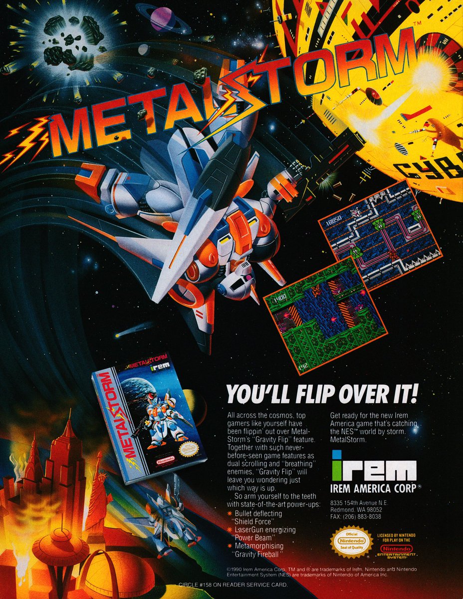 Metal Storm - NES ad. VideoGameArt&Tidbits @vgartandtidbits