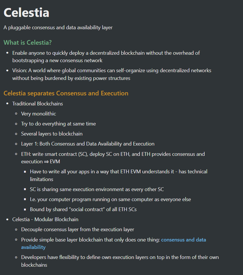 Ali 🥐🧁 (🦇🔊) on Twitter: "@CelestiaOrg : A pluggable consensus and data availability layer ...
