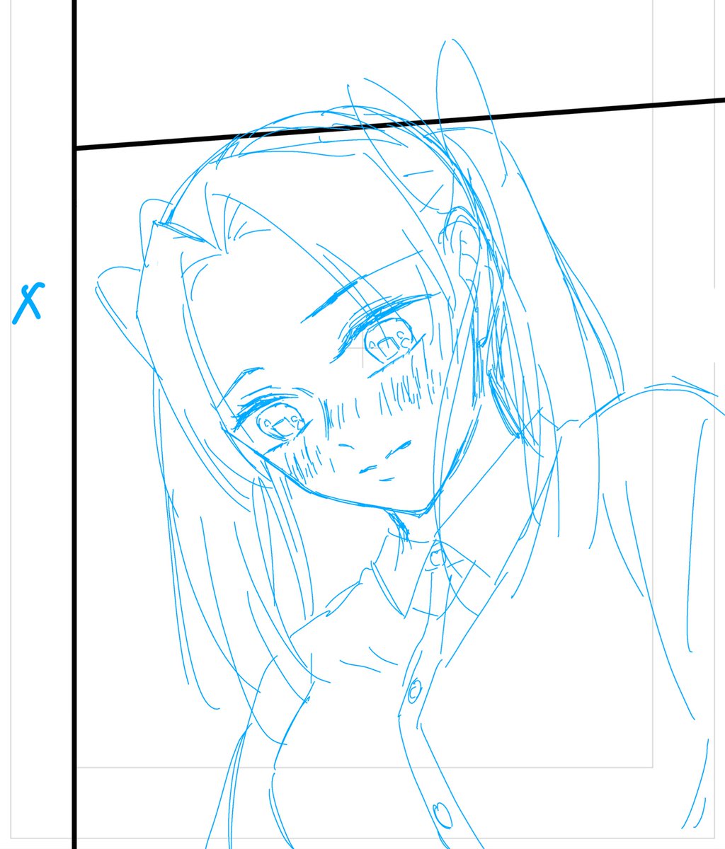 「漫画の作画してるんですけど無理やり完成したネームにページ増やしたので上手く繋げられず苦戦中 そして相変わらずセリフは浮か」アッシュブルーの漫画