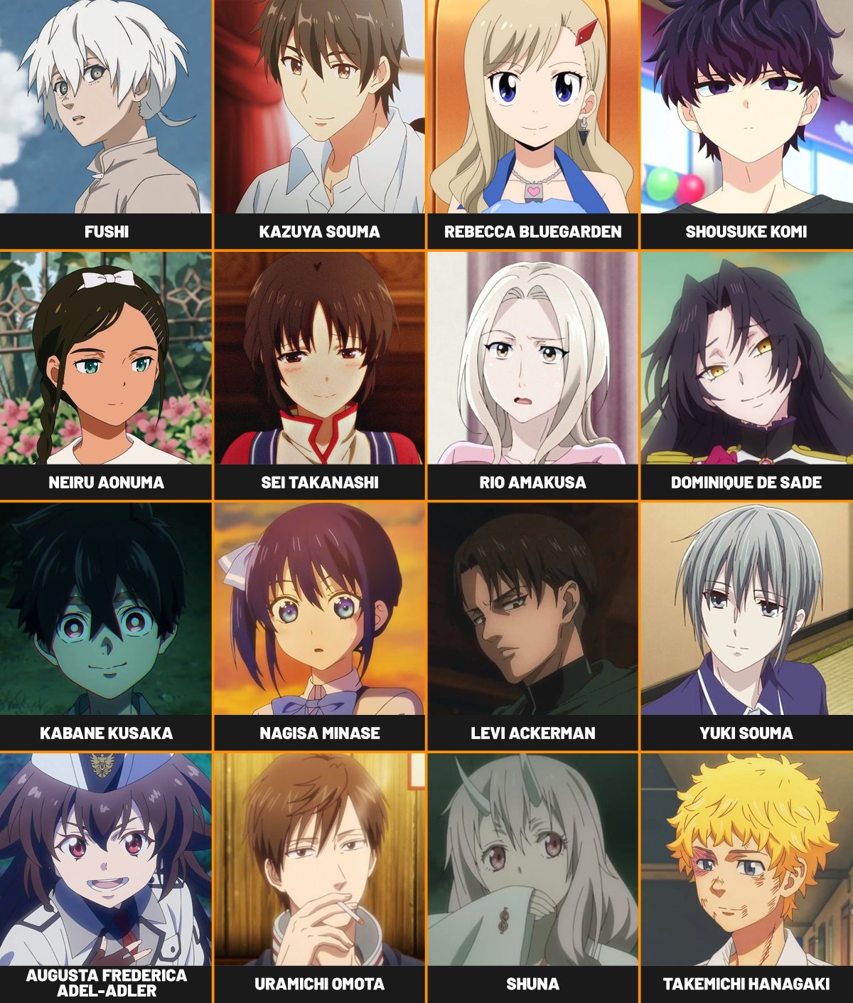 16 personalities anime store