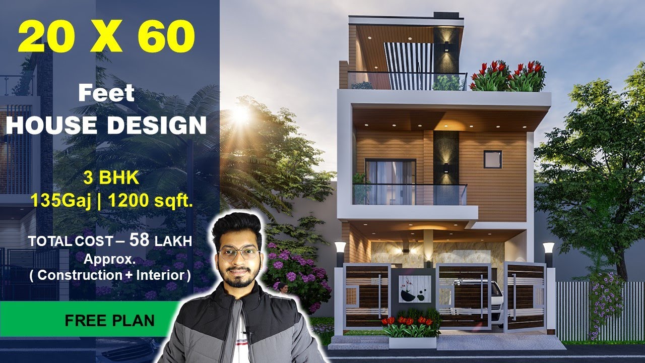20 X 60 Sq Ft House Plans 3D Home Design | 20*60 Feet House Plan With