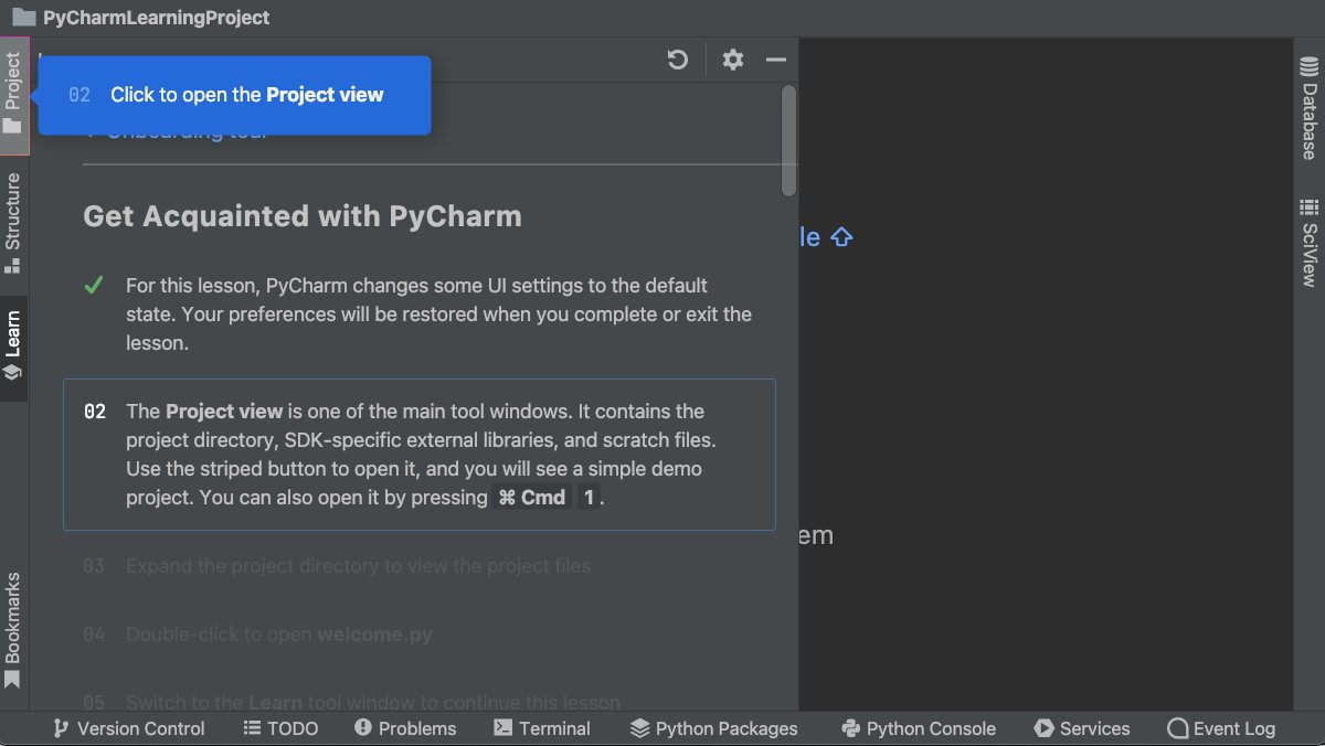 JetBrains PyCharm on Twitter: "Check out the new onboarding tour and the new Git lessons in our ...