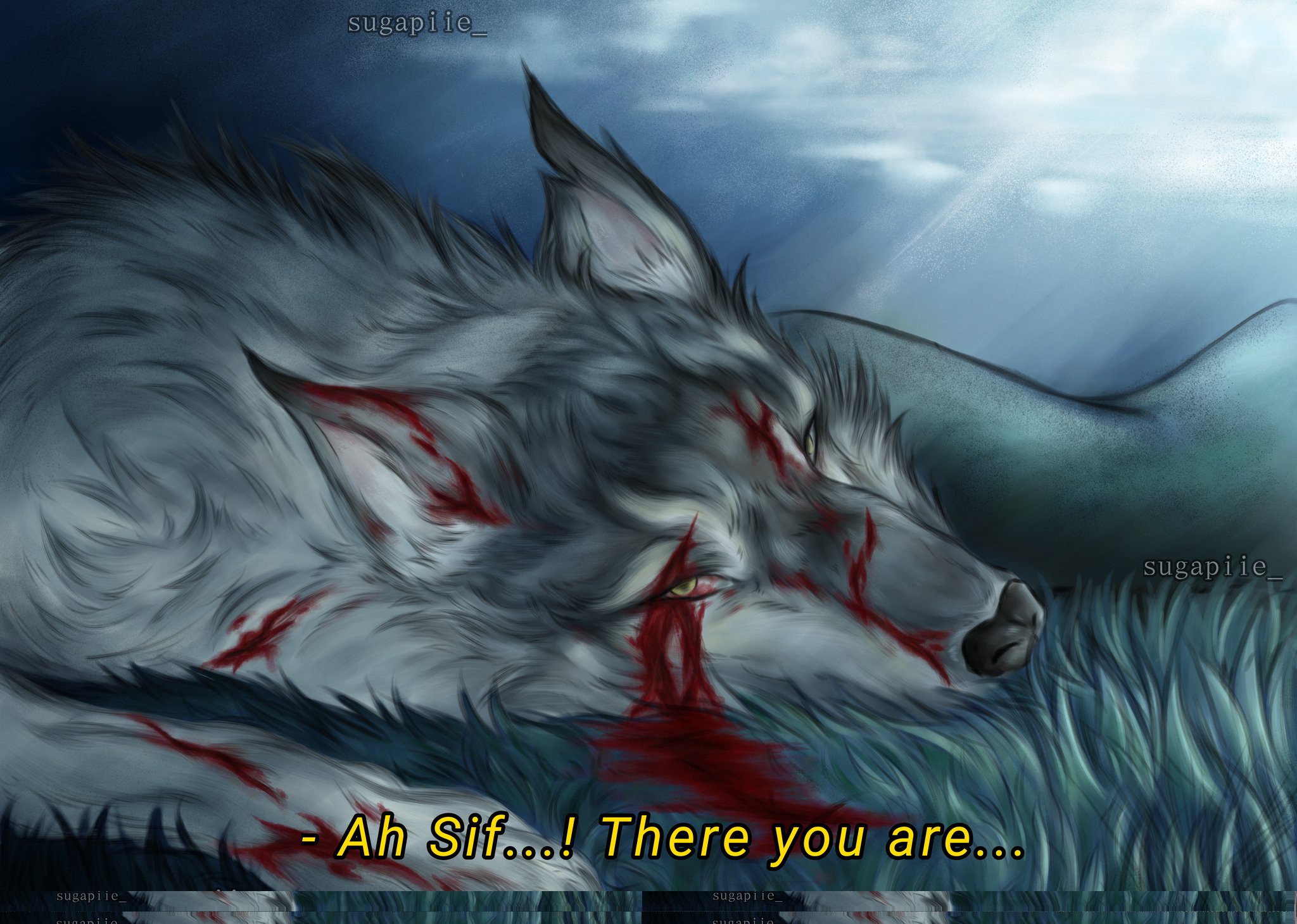 Sad Anime Wolf